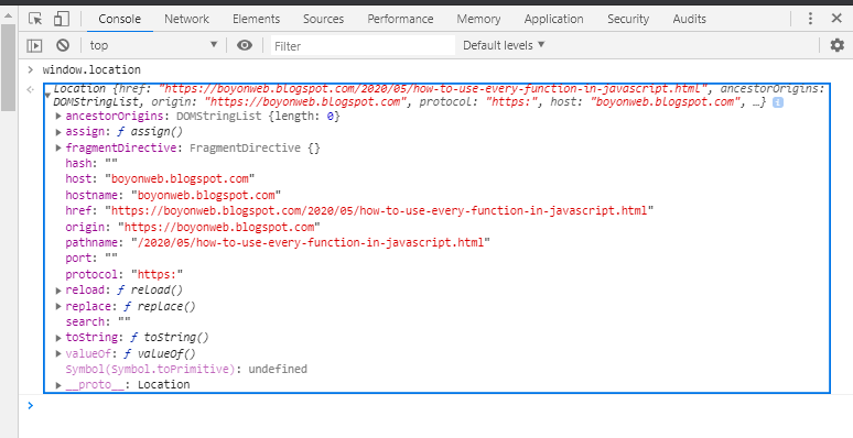 How to get url of current page in javascript? window.location in js.