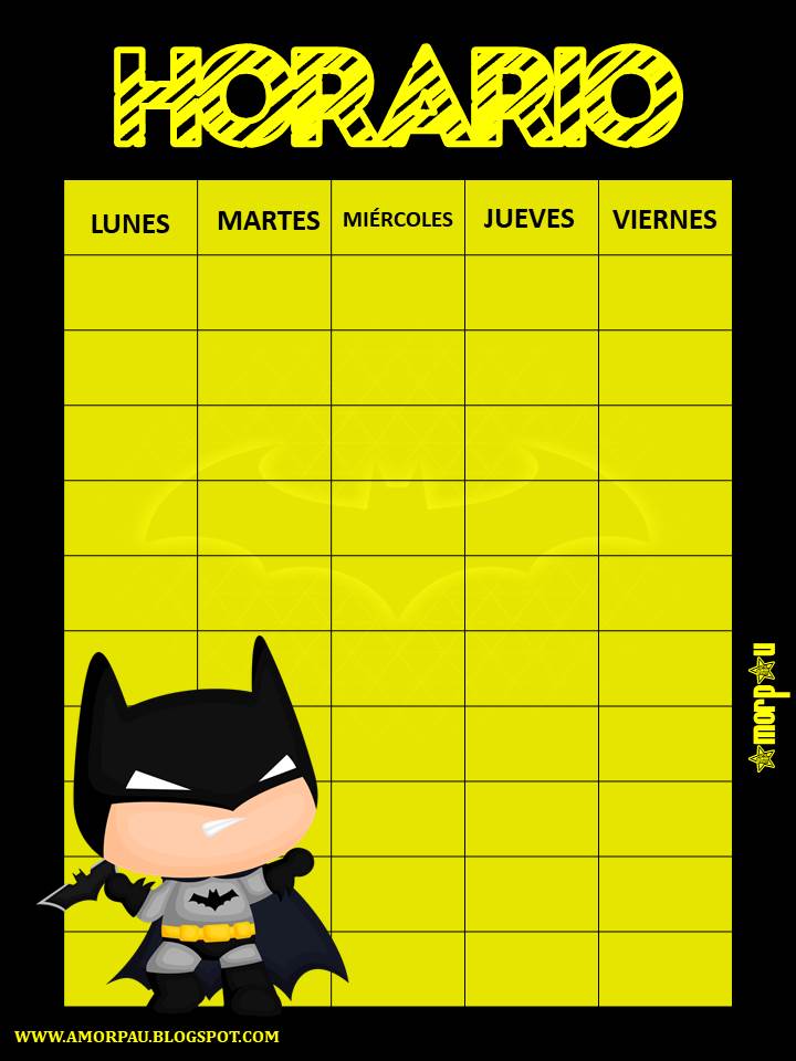 Horario de circo y Batman. / Circus and Batman schedules.