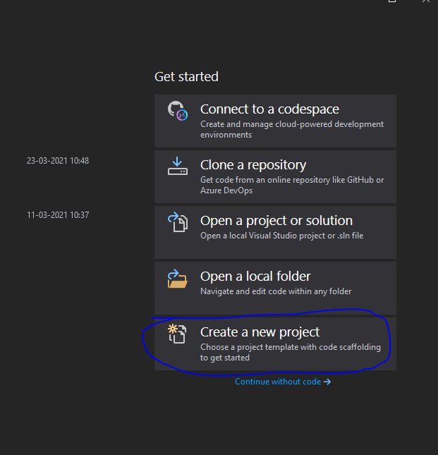 Create a New Project