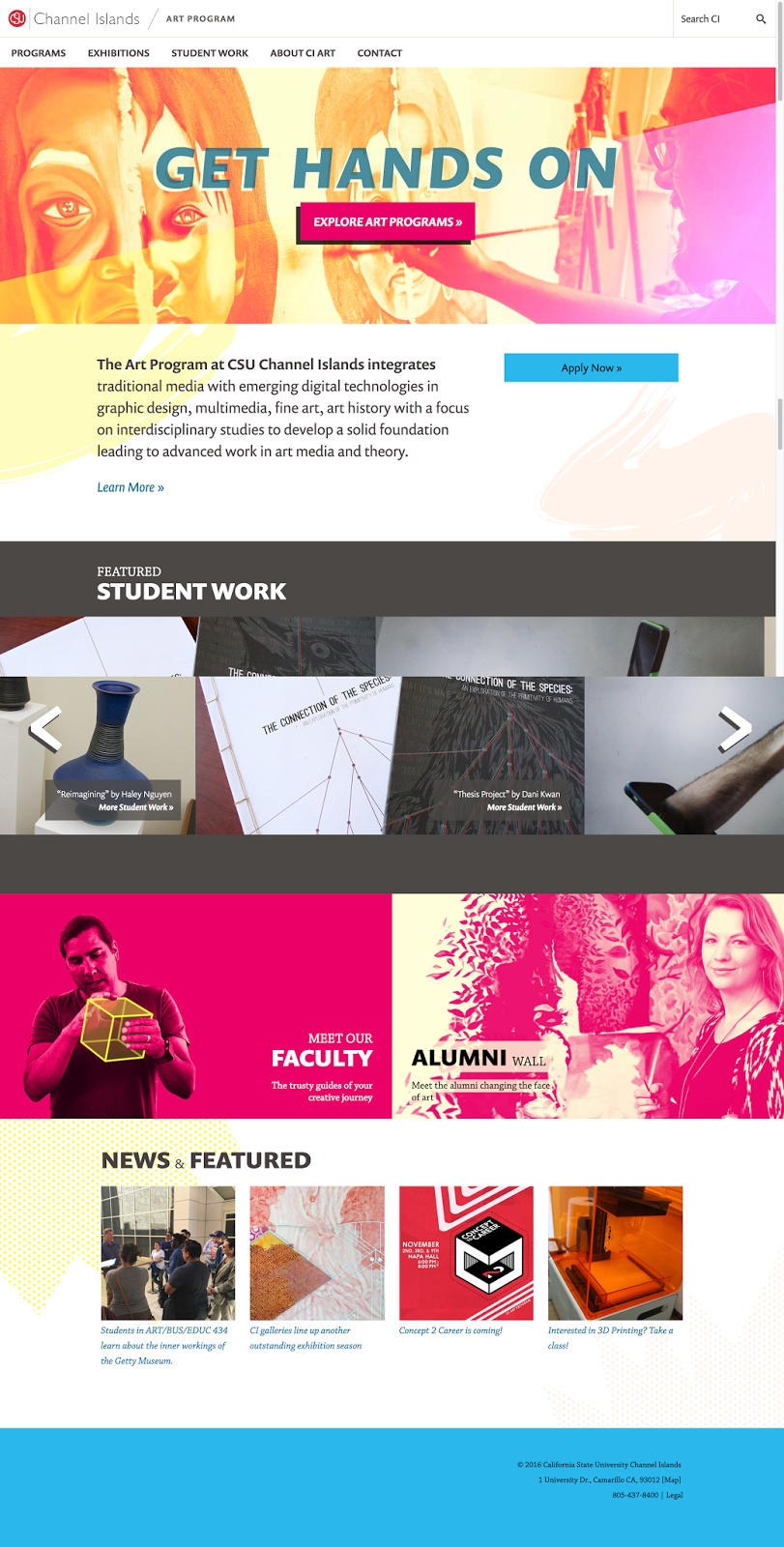 Art Program redesign and launch | CSUCI Web Services Blog