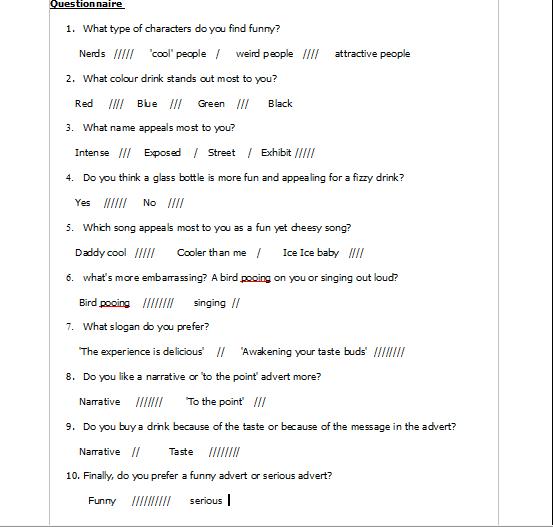 Primary Research Questionnaire : Open Questions