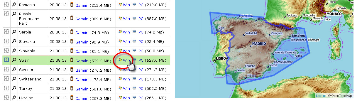 Cartografía Digital: OpenTopoMap en BaseCamp y Garmin.