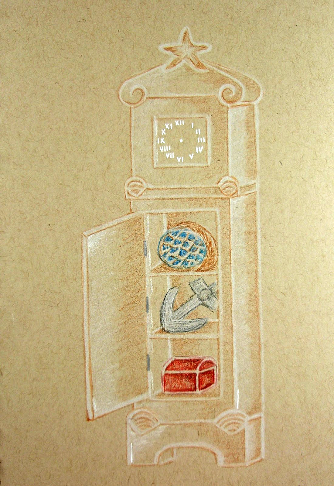 Paper Vernissage: Scribble Picnic - Grandfather Clock
