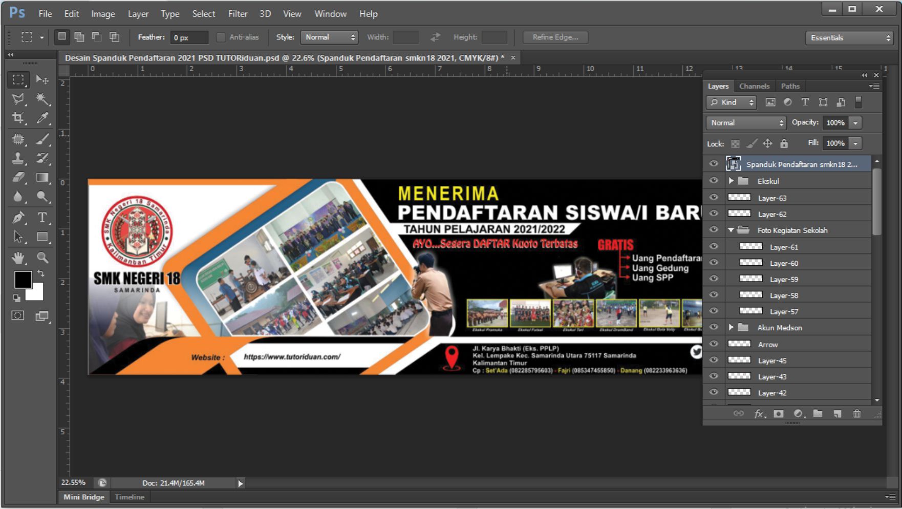 Desain Banner Spanduk Pendaftaran PPDB 2021 Dengan CorelDraw ...