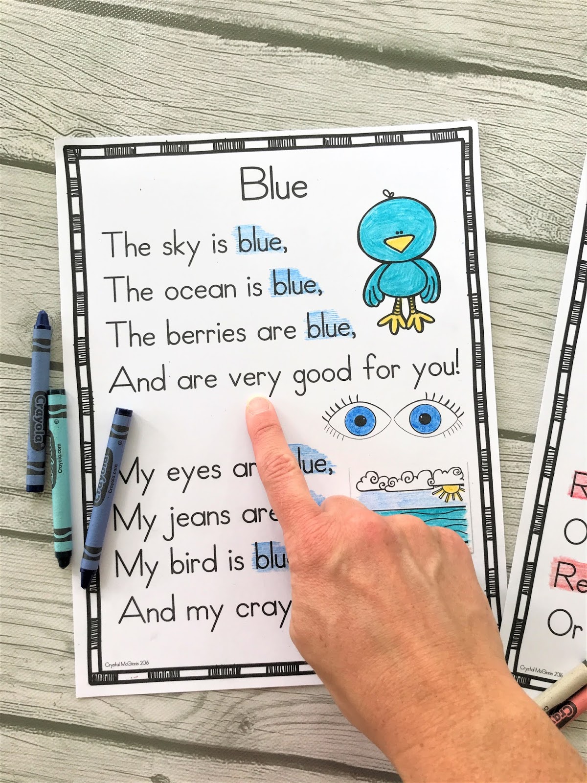 Color Word Poems for Shared Reading | Mrs. McGinnis' Little Zizzers