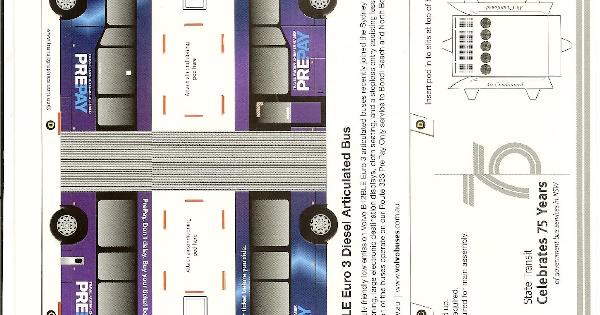 SP. Papel Modelismo: PaperCraft Volvo B12BLE Euro 3 Articulated Bus ...