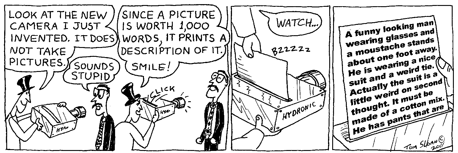 Cartoons and things: A picture is worth a thousand words (computer cartoon)