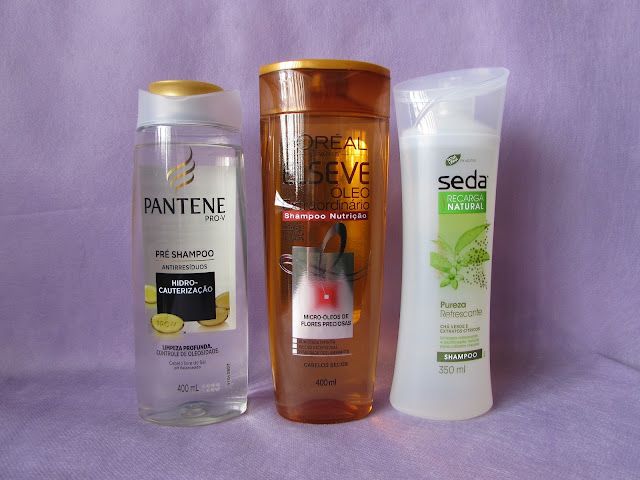 Três Shampoos Transparentes | Cosméticos da Patricia
