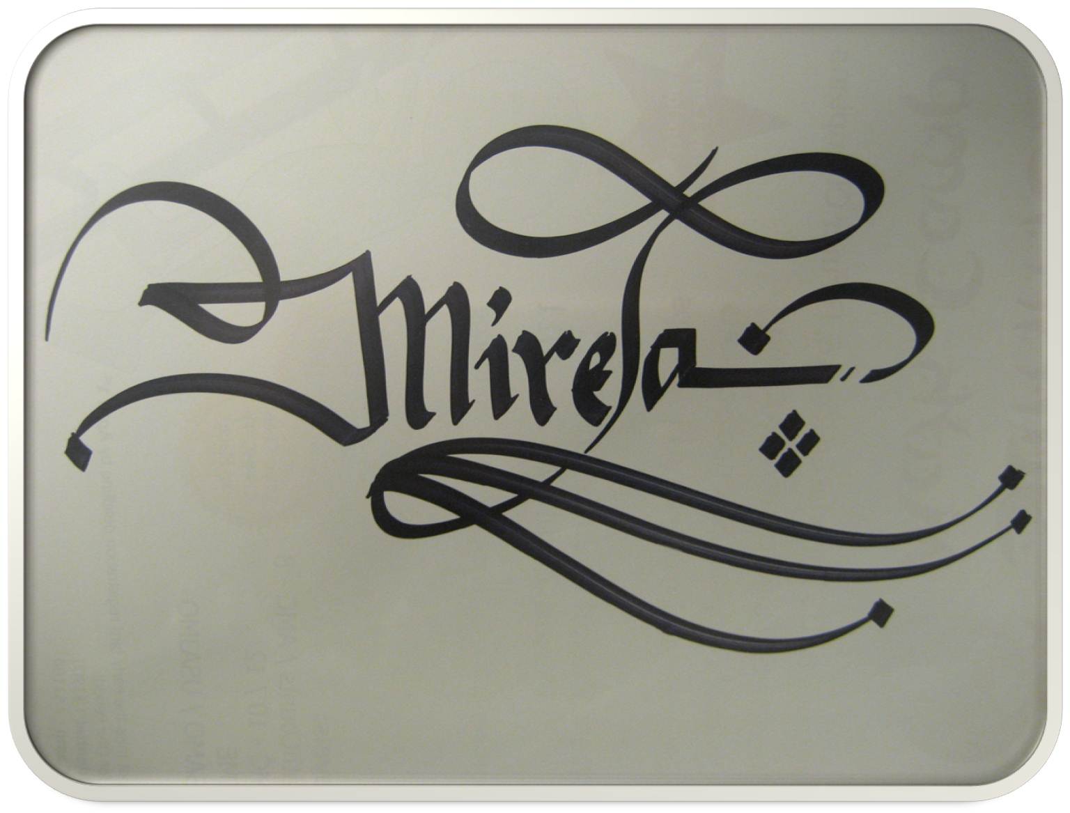 Calligraphy Art: Italian names; Mirela