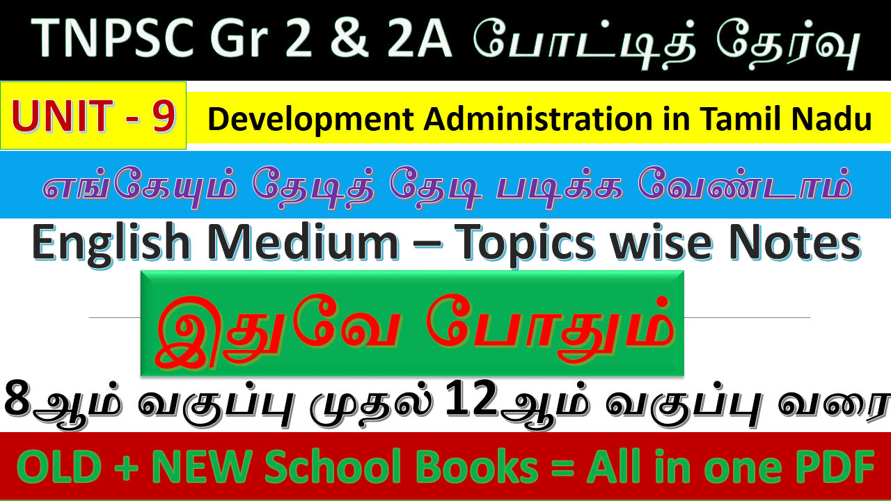 WE WINNERS TNPSC: TNPSC GROUP 2&2A - UNIT – IX : Development Administration in Tamil Nadu - 8th ...