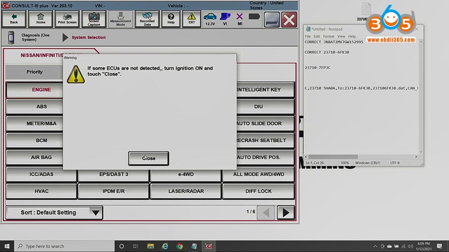 Nissan Used PCM Programming Bench Connection - Auto Diagnostic Tool ...