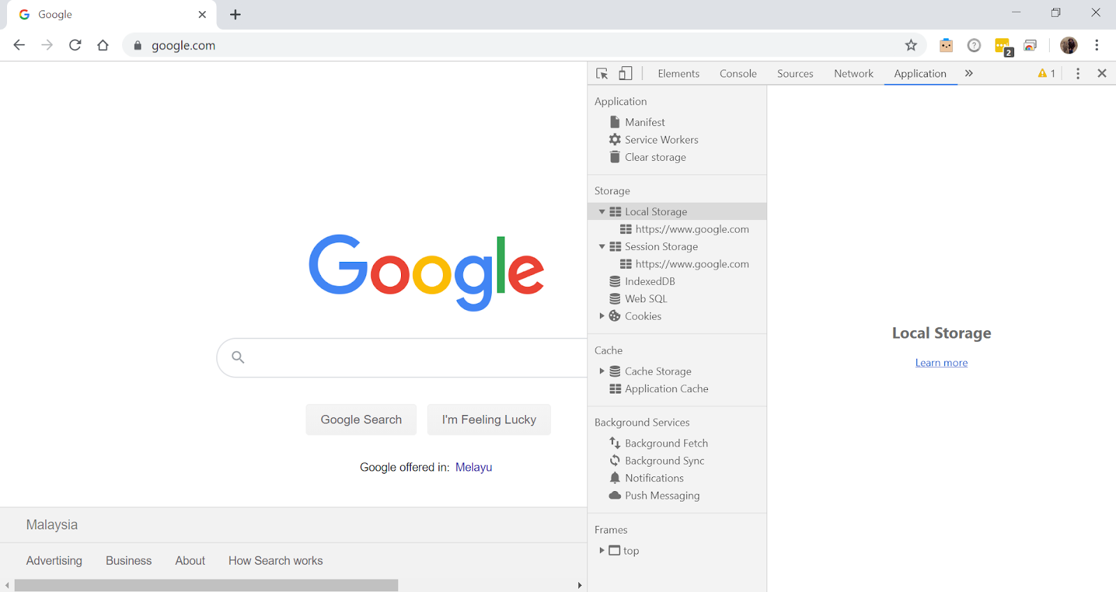 Browser: Check or modify localStorage in Google Chrome, Internet ...