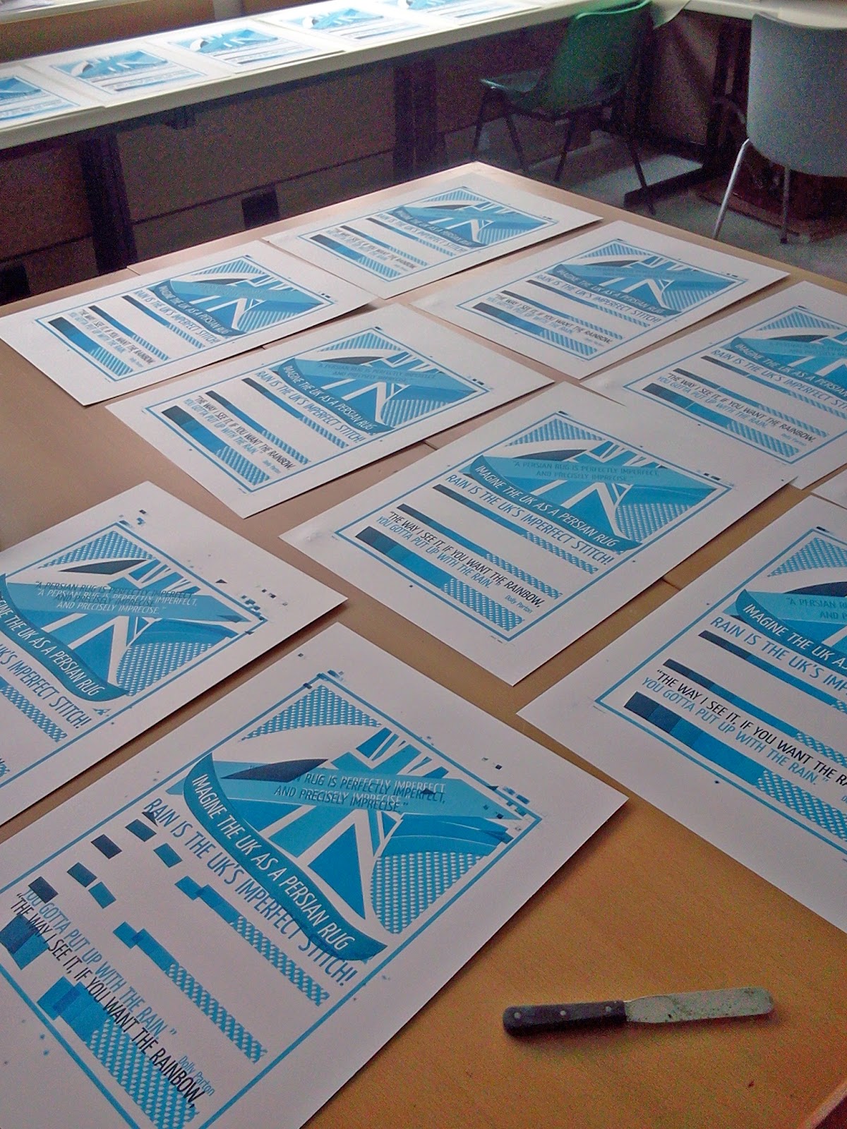 LOVE THY DESIGNER: Screenprinting Kesselskramer Rain Poster Design