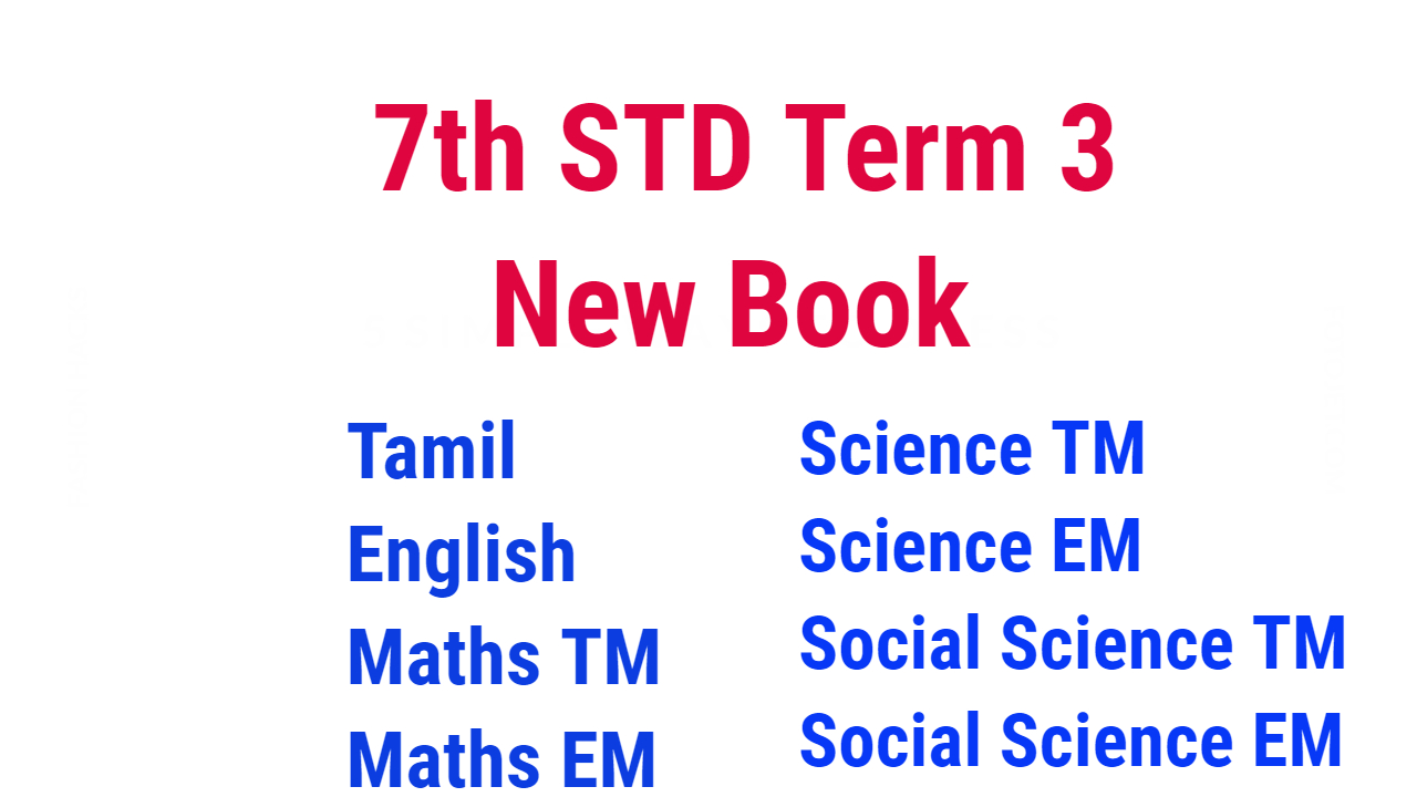 7th STD Term 3 New Book