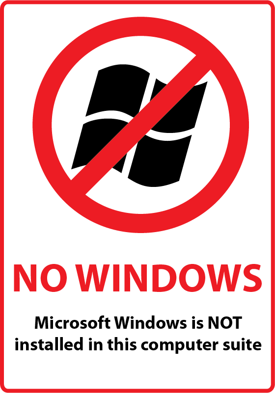 Stephens Blog: No Windows installed in this Computer Suite sign