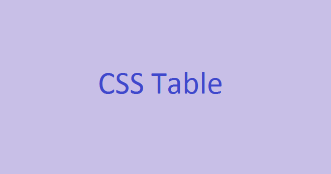 CSS Table