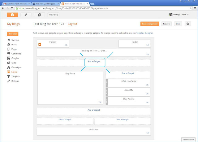 123 Quilt: How to add Tabs to Your Menu Bar in Blogger