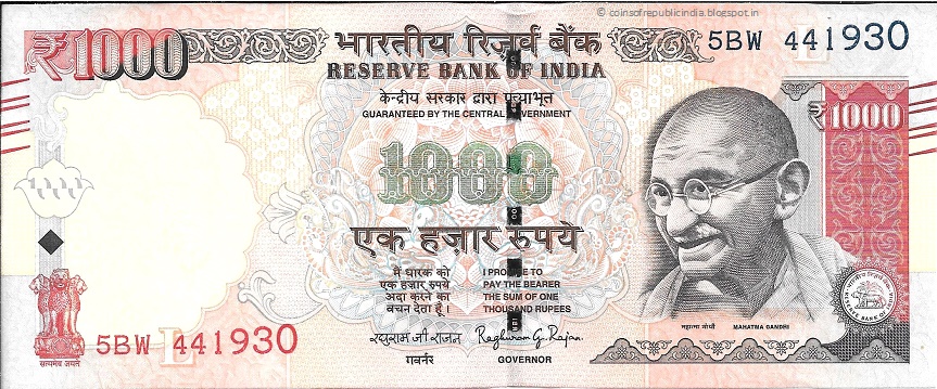 Republic India Coins, Proof Set, Currencies: One Thousand Rupee Note ...