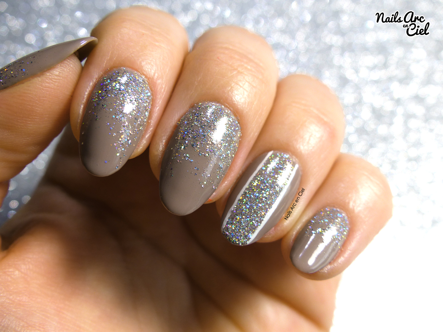 Nails Arc en ciel: Nail art - Féerie pailletée