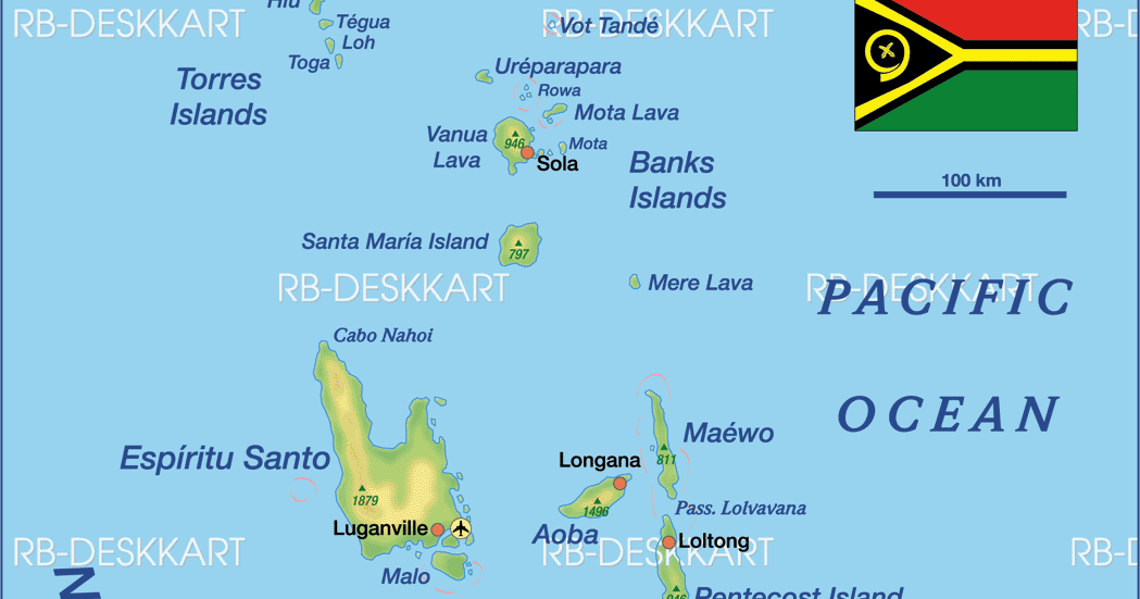VANUATU - GEOGRAPHICAL MAPS OF VANUATU ~ Klima Naturali™