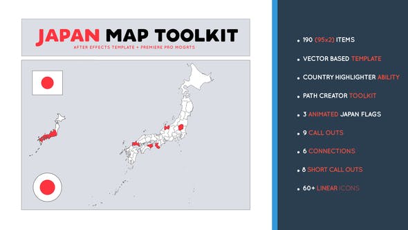 Animation Map of Japan - After Effects Template
