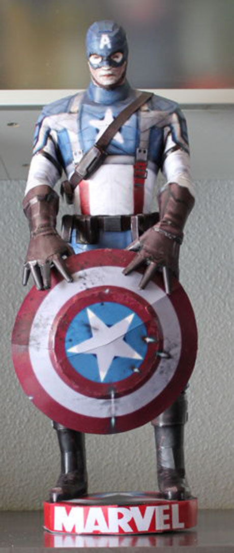 Captain America Paper Model | Paperized Crafts