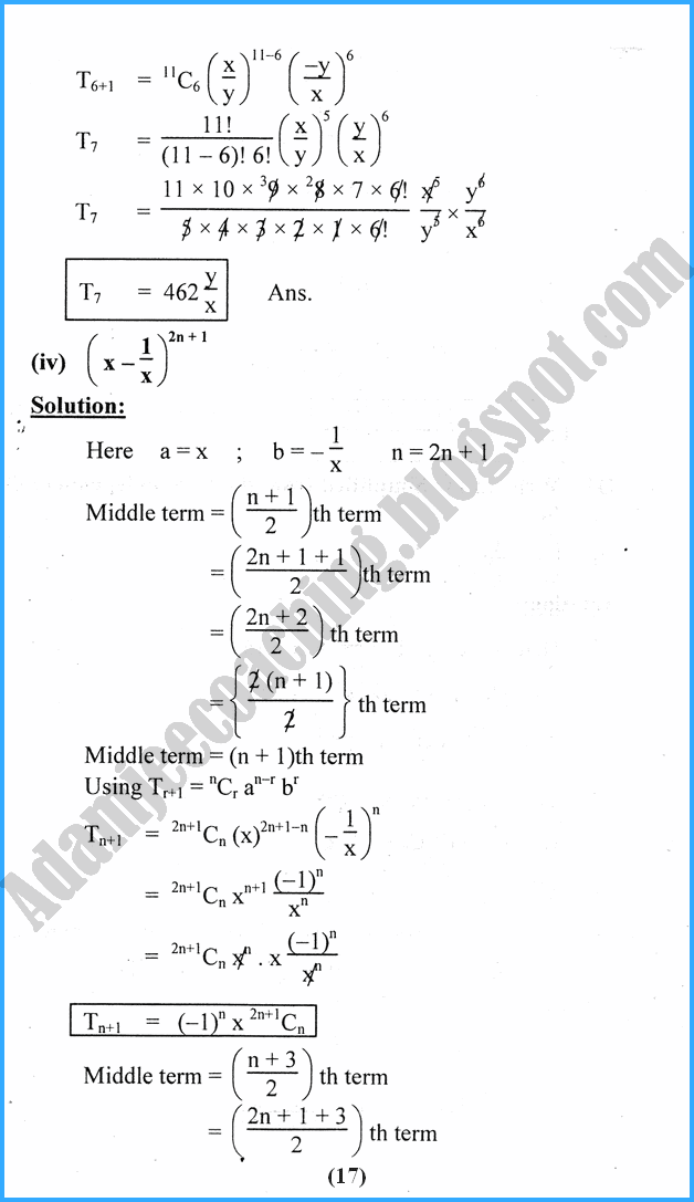 Adamjee Coaching Mathematical Induction And Binomial Theorem