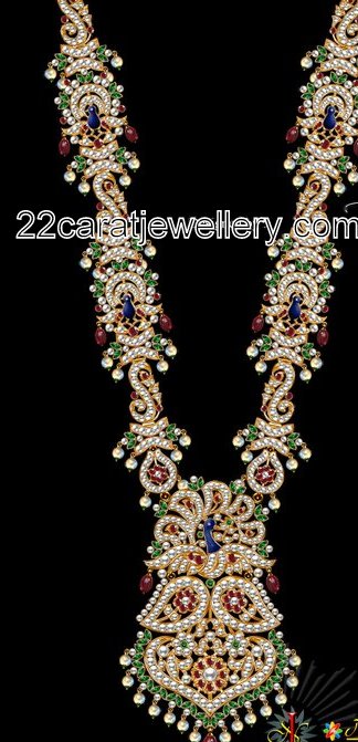 Pearls Rani Haram with Antique Work - Jewellery Designs