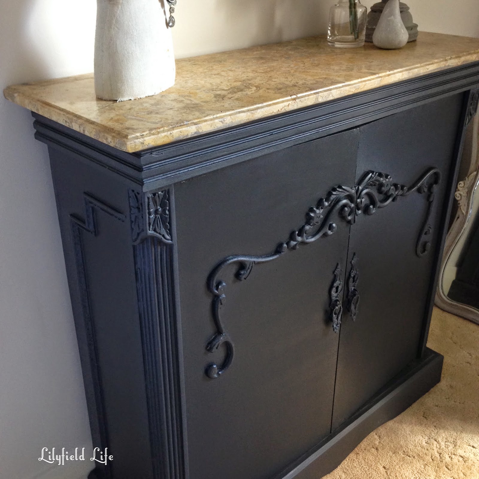 Lilyfield Life: Graphite French Cabinet with Marble top