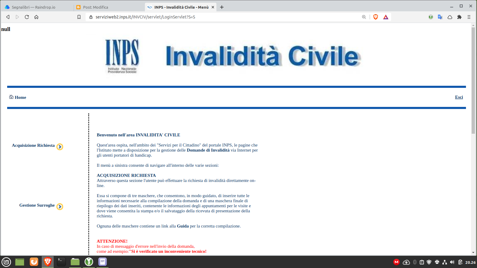 Come fare domanda di invalidità civile sul sito INPS