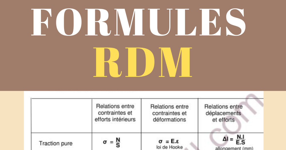 formule rdm - à télécharger en pdf