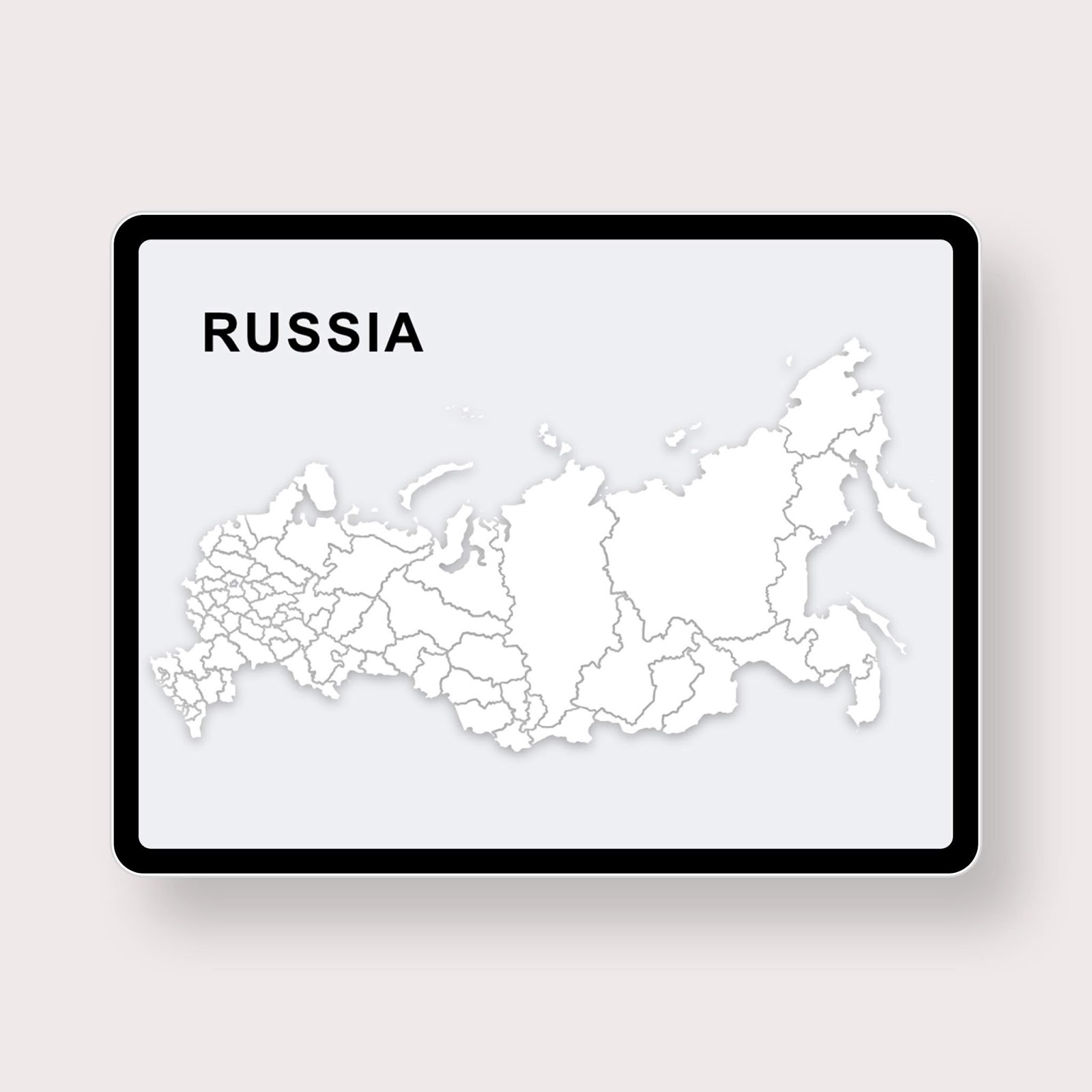 Flat Map of Russia PowerPoint Templates - PowerPoint Free