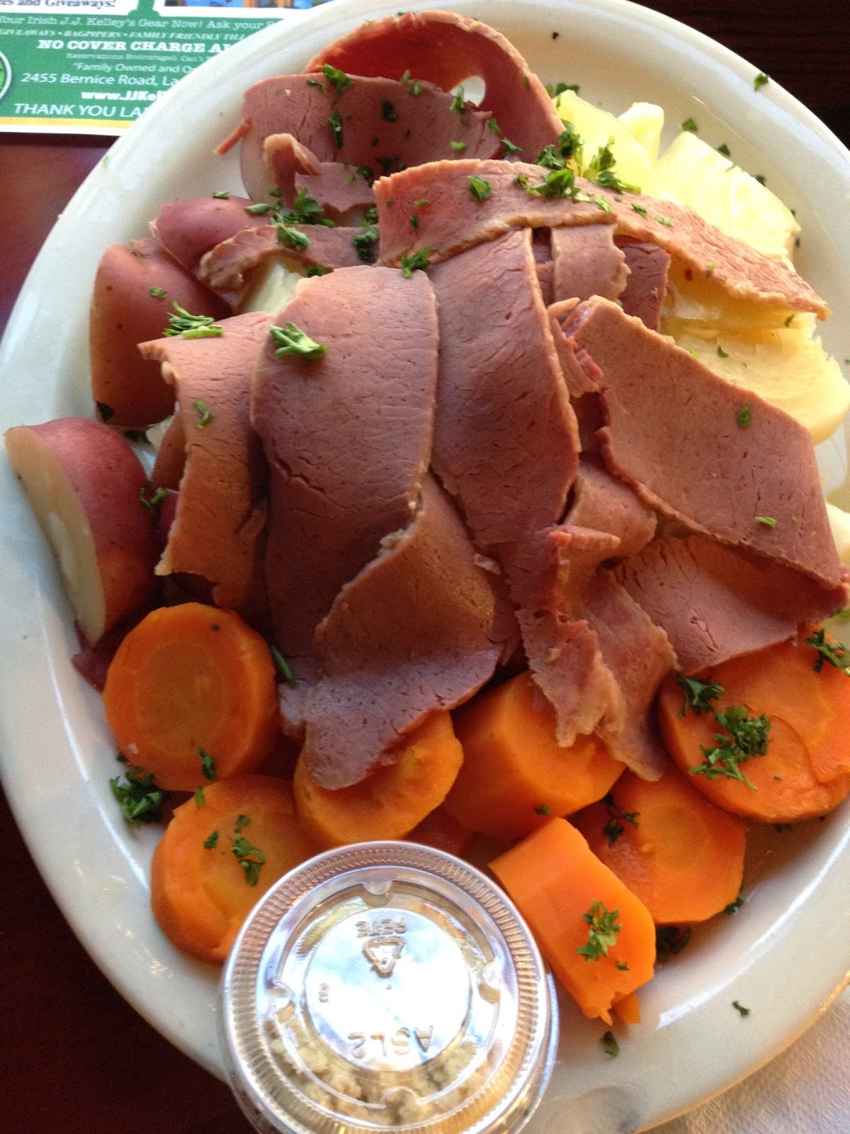 Corned Beef platter at J.J. Kelley's
