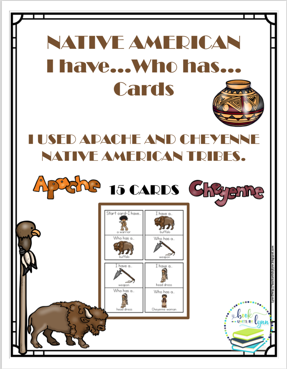 NATIVE AMERICAN I HAVE...YOU HAVE...CARDS ~ Book Units by Lynn