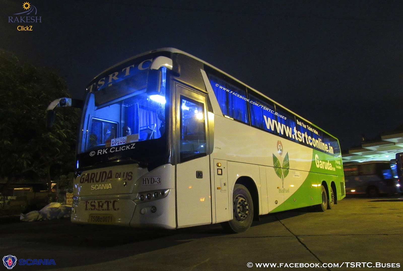 TSRTC BIO DIESEL SCANIA GARUDA PLUS BUSES