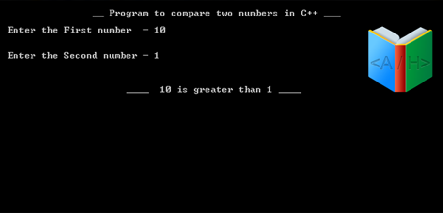 Assignment Hub: Program to compare two numbers in C++ Assignment Hub: Program to compare two numbers in C++