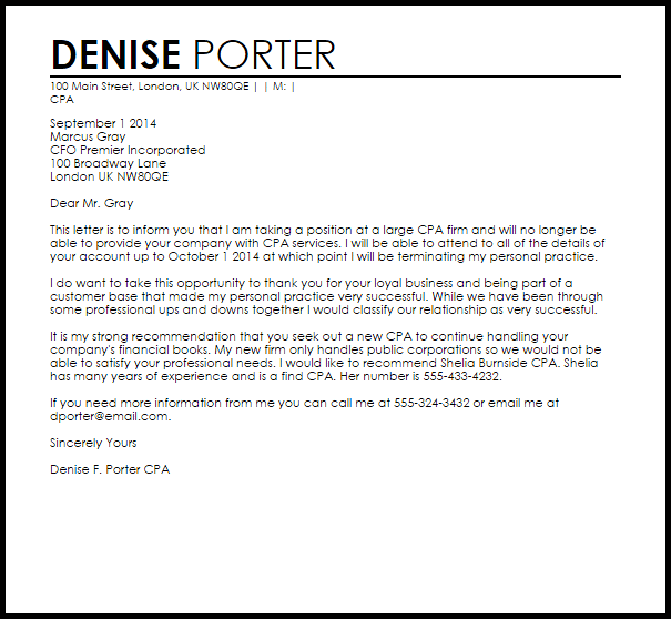 Client Termination Letter Template Resume Letter Client Termination Letter Template Resume Letter