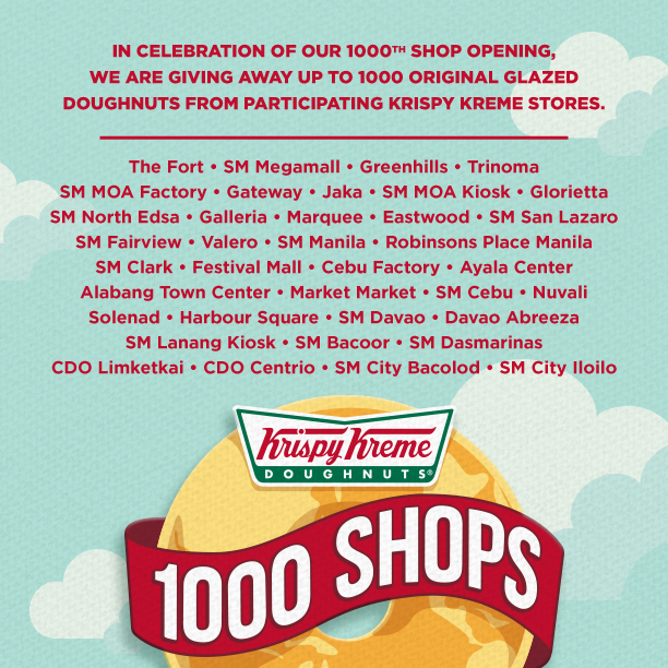 Manila Shopper: Krispy Kreme 1000th Store Opening Promo: Feb 24 2015