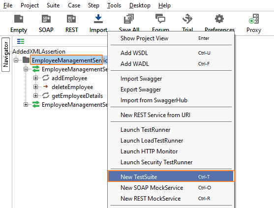 Testing-techie007: How to create new TestSuite, TestCase and TestStep?