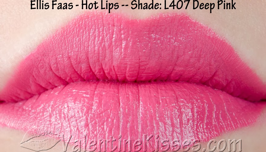 Valentine Kisses: Ellis Faas Hot Lips in shades L408 Baby Pink, L407 Deep Pink, L404 Fluo Pink ...