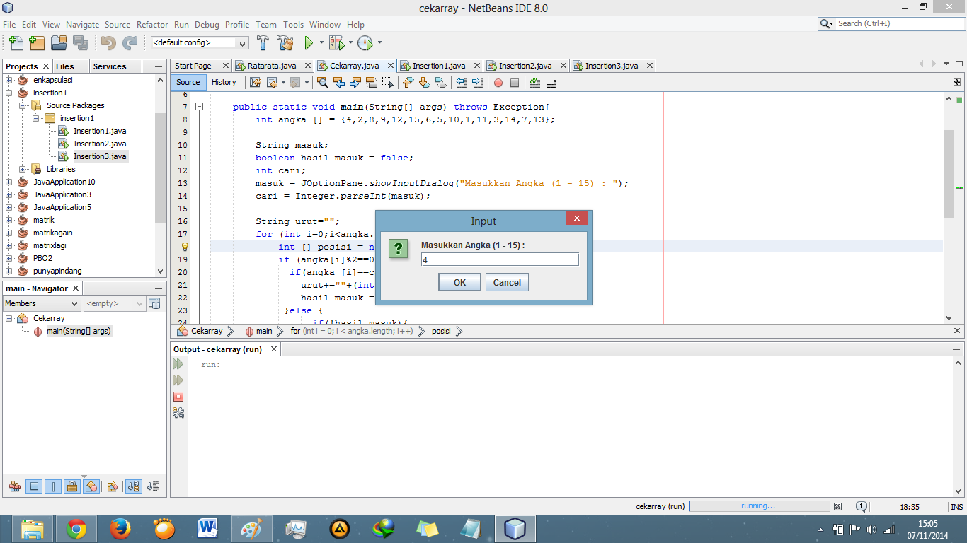 FACHRU NIZA: Pengecekan Array menggunakan JOption Pane pada Java