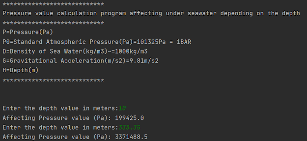 Master of EQ: Python: Pressure Value Calculation Program Under Sea ...
