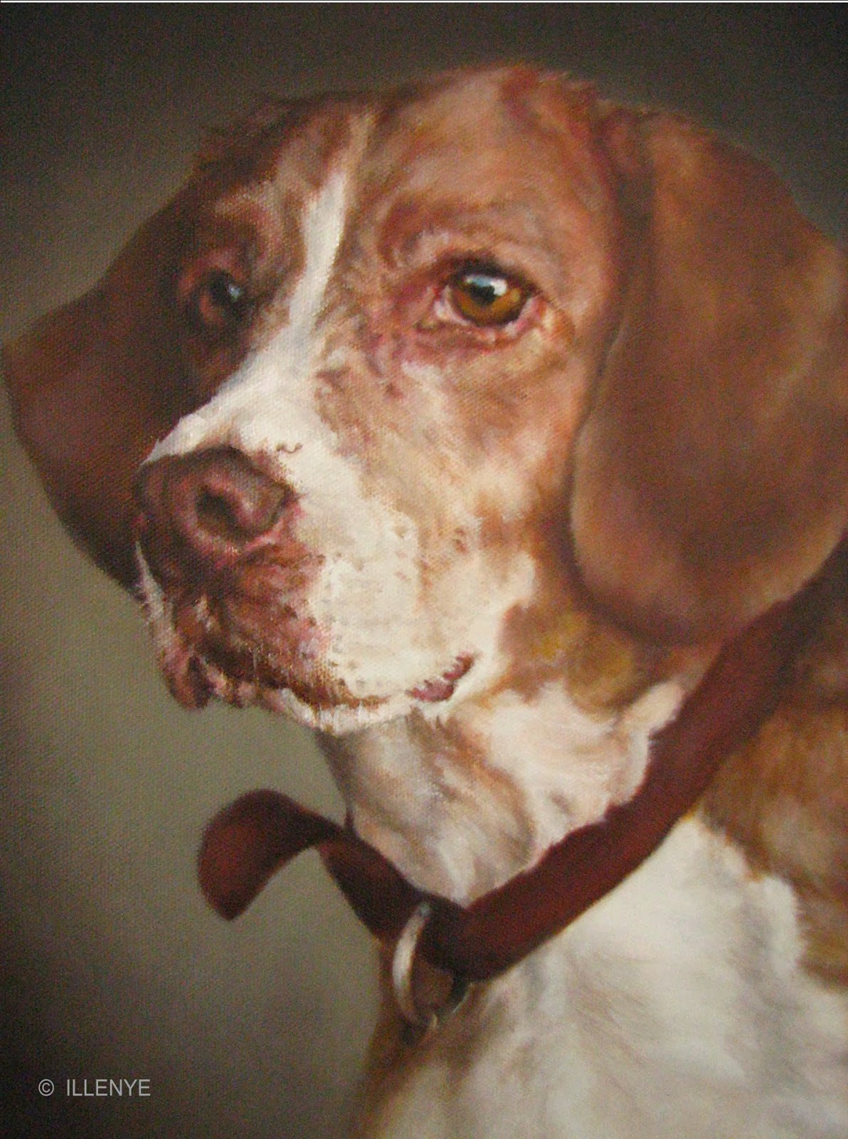 jeanne illenye looking after them...: Beagle custom dog portrait classical