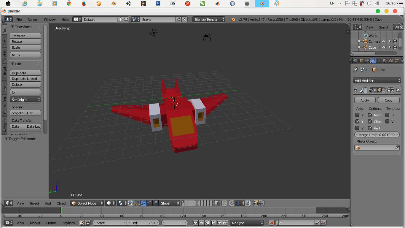 RCT : Tutorial Blender : Modeling pesawat tempur sederhana (simple ...