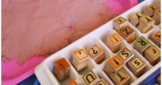 Stamp and Spell in Kinetic Sand | School Time Snippets