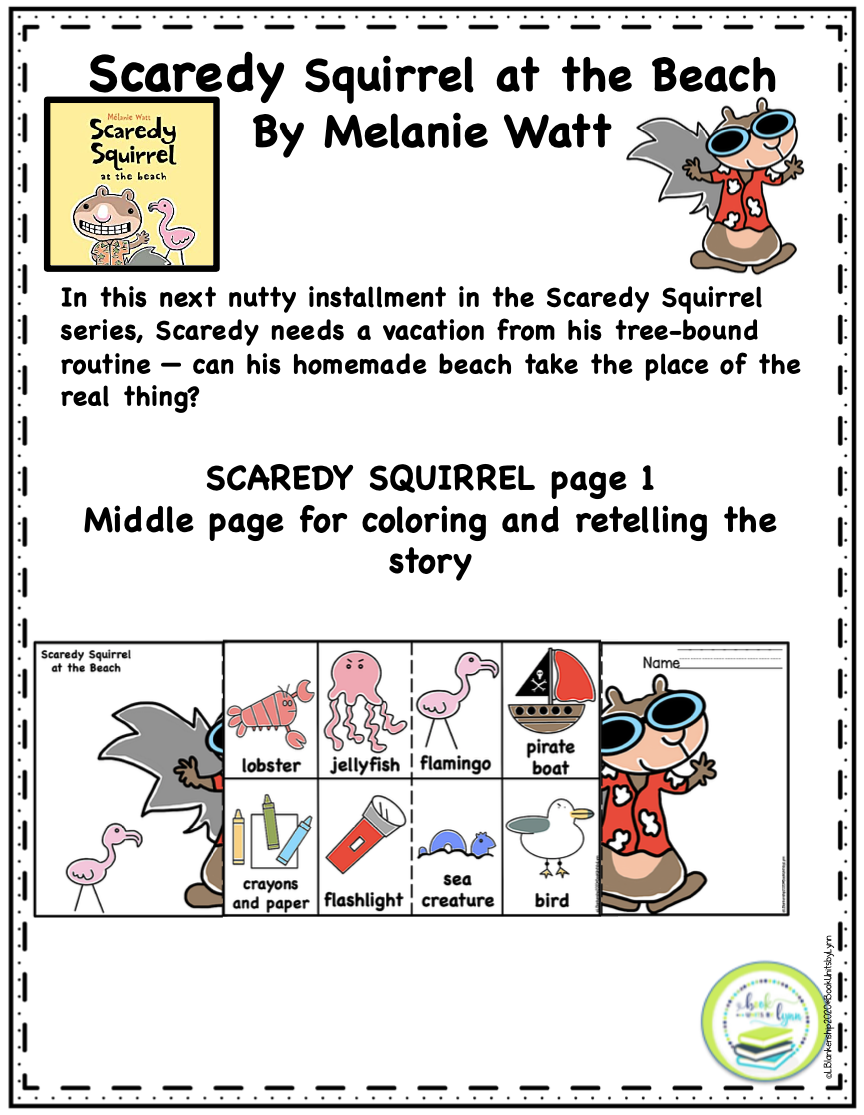 SCAREDY SQUIRREL AT THE BEACH BOOK CRAFT ~ Book Units by Lynn