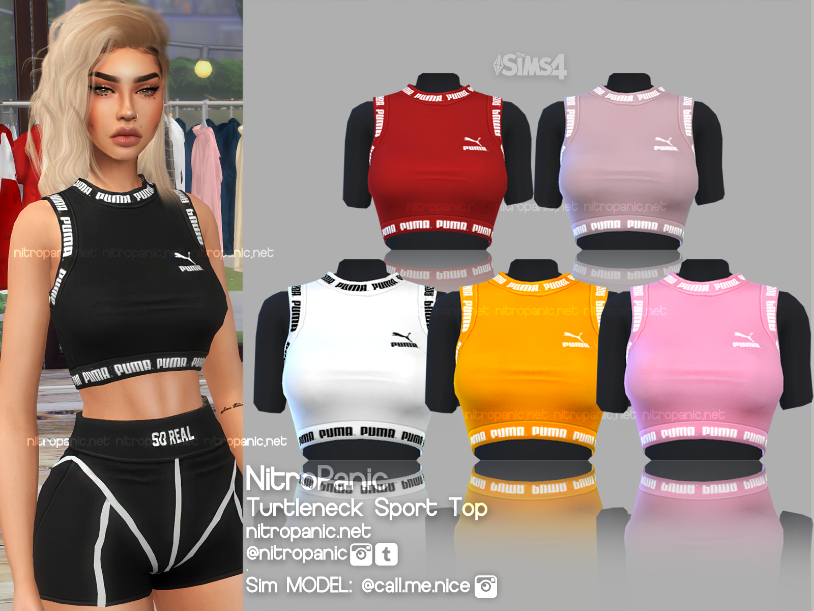 Turtleneck Sport Top for The Sims 4