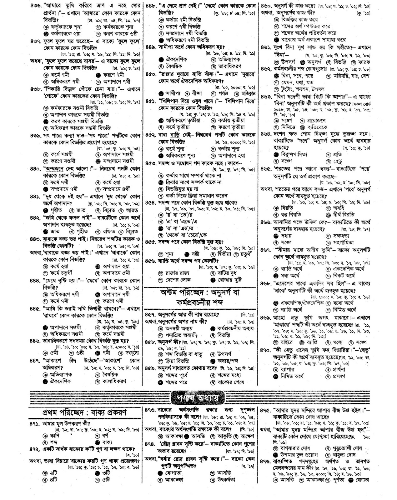 SSC Bangla Second Paper important MCQ - URANUS TEACHING HOME
