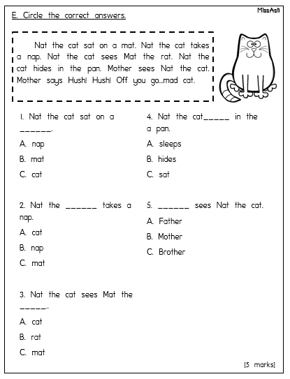 ASH THE TEACHER: Year 1 1st Assessment