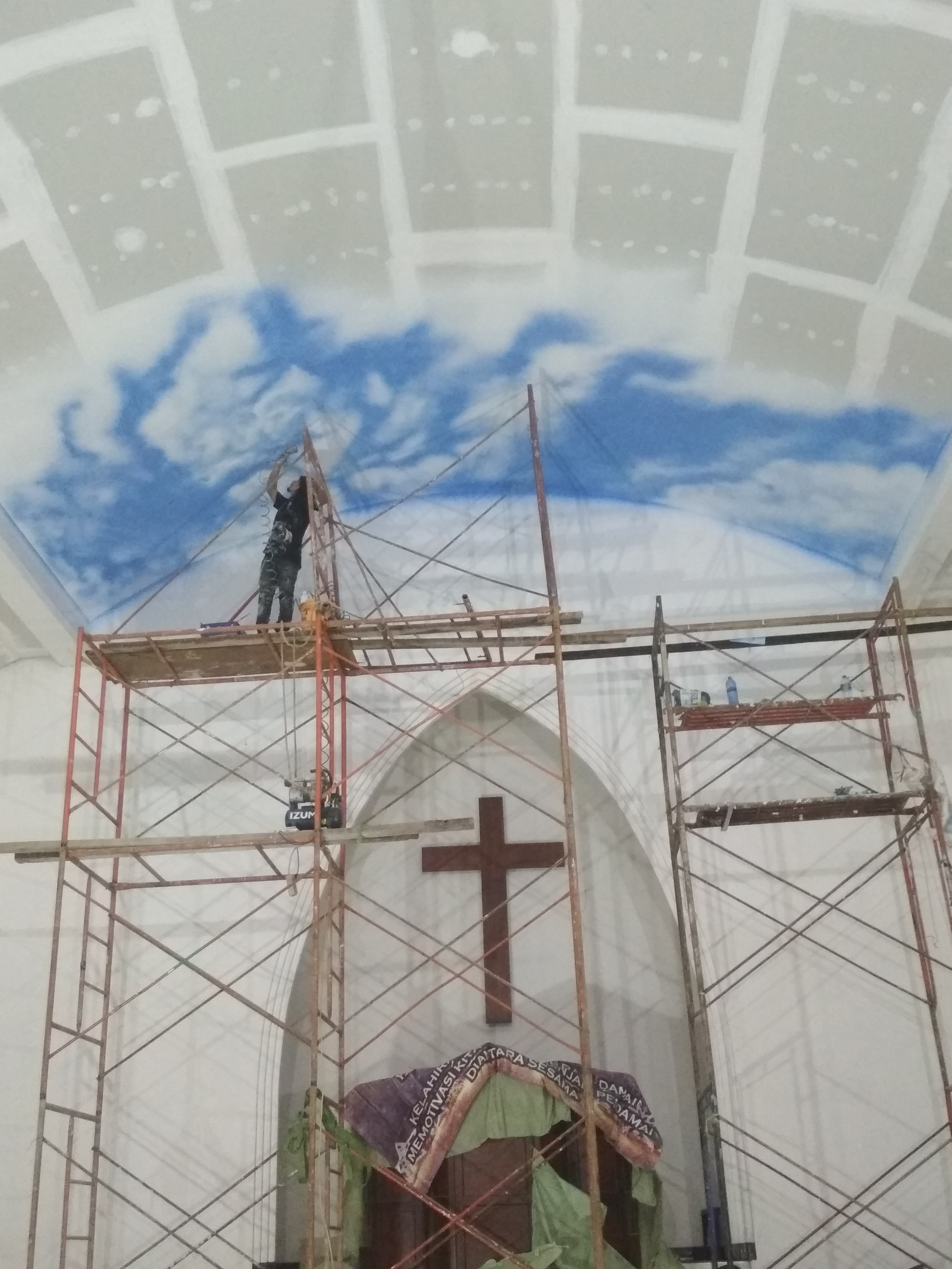 3D langit di atap tempat ibadah